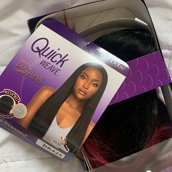 Outre | Hair | Dr425 Ombre Red Sleek Press Quick Weave | Poshmark